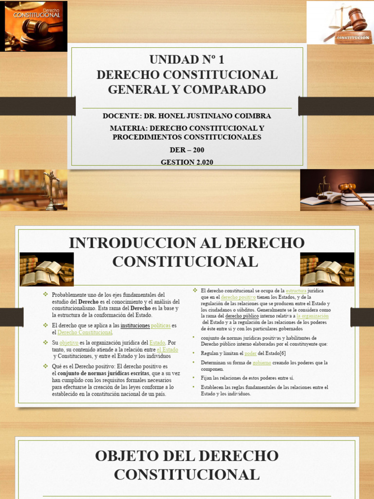 Unidad #1 Derecho Constitucional | PDF | Constitución | Ley constitucional