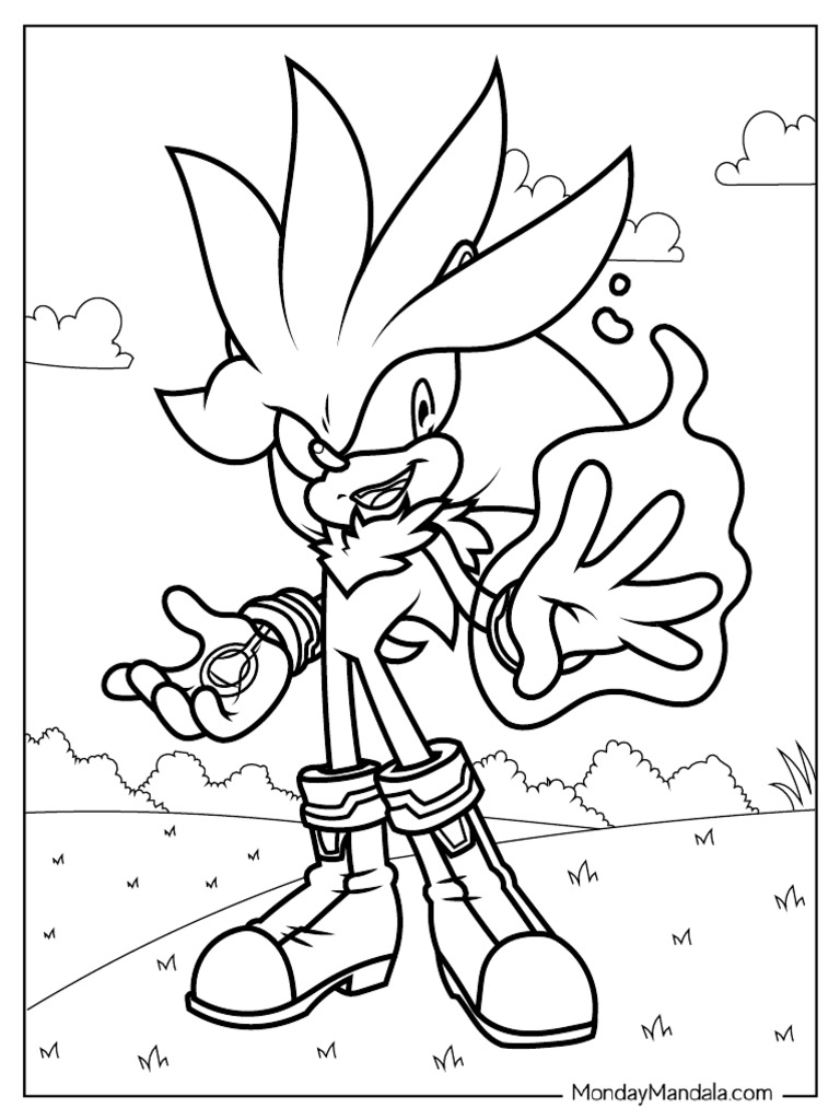 Silver The Hedgehog Coloring Sheet | PDF