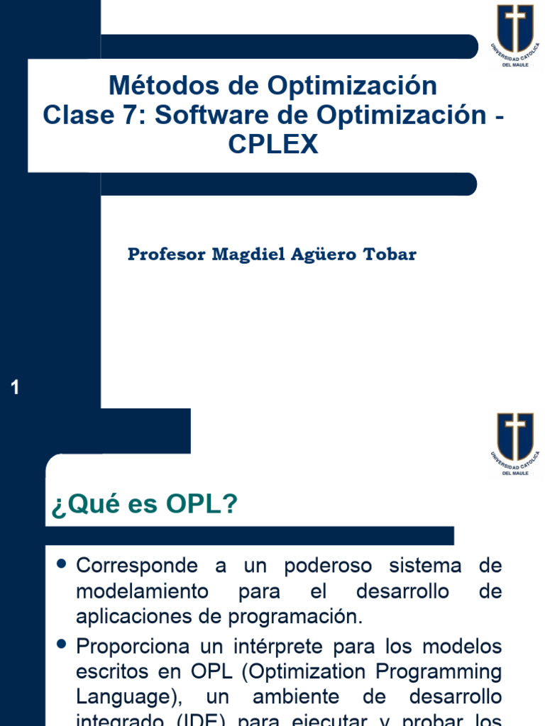 Clase 7 - Cplex | PDF | Programación lineal | Optimización Matemática