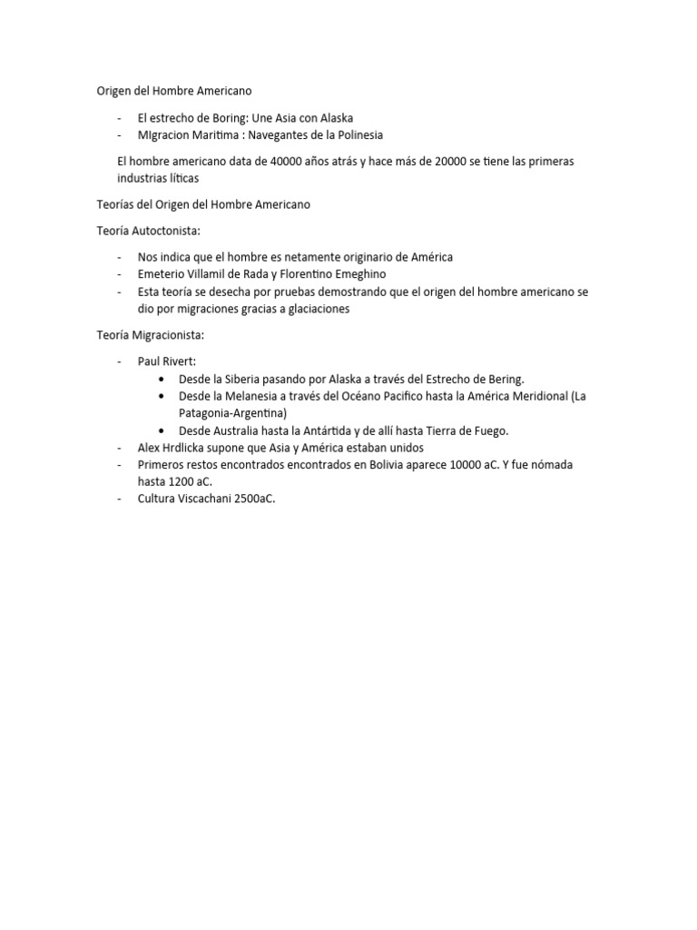 Origen Del Hombre Americano | PDF | Ciencias sociales