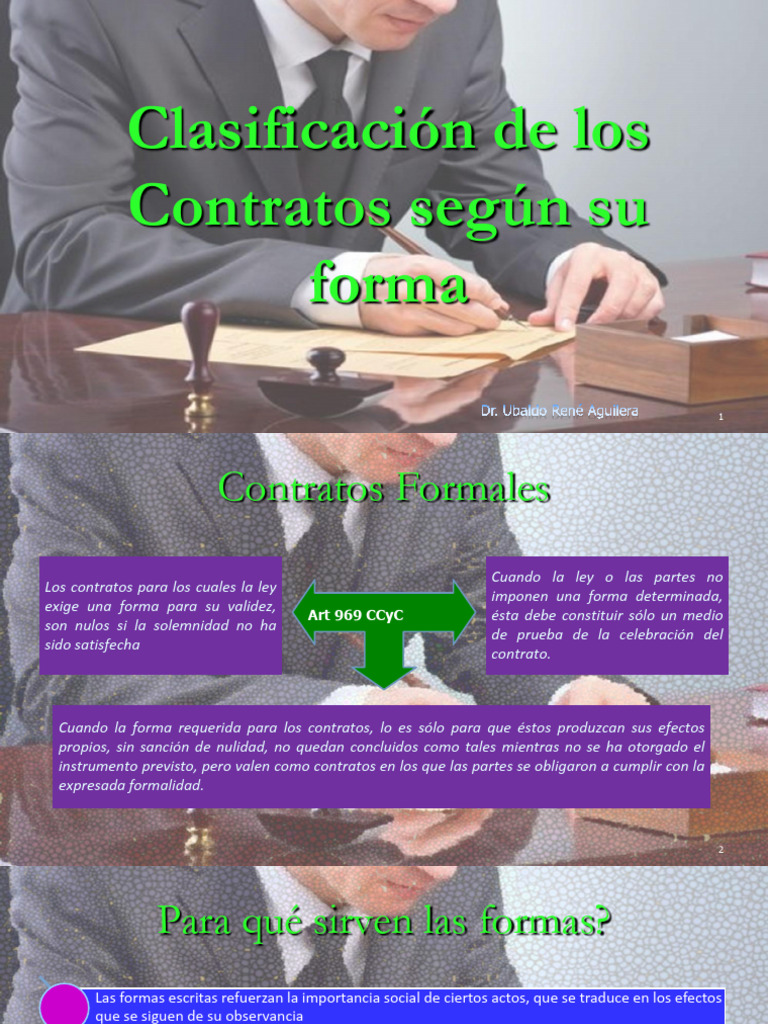 Clasificación Contratos Segun su Forma. Instrumentos Publicos Privados ...