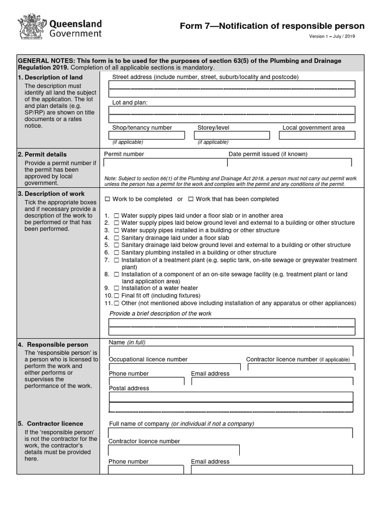 Form7 Notification of Responsible Person | PDF