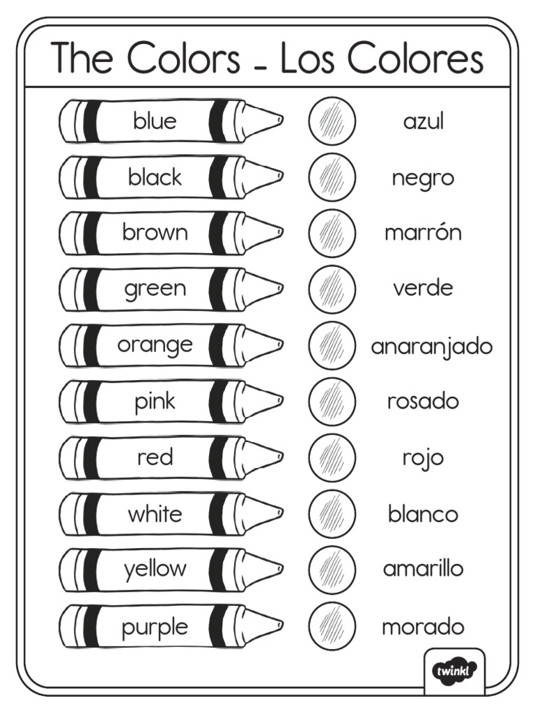 Colores en inglés y español | PDF