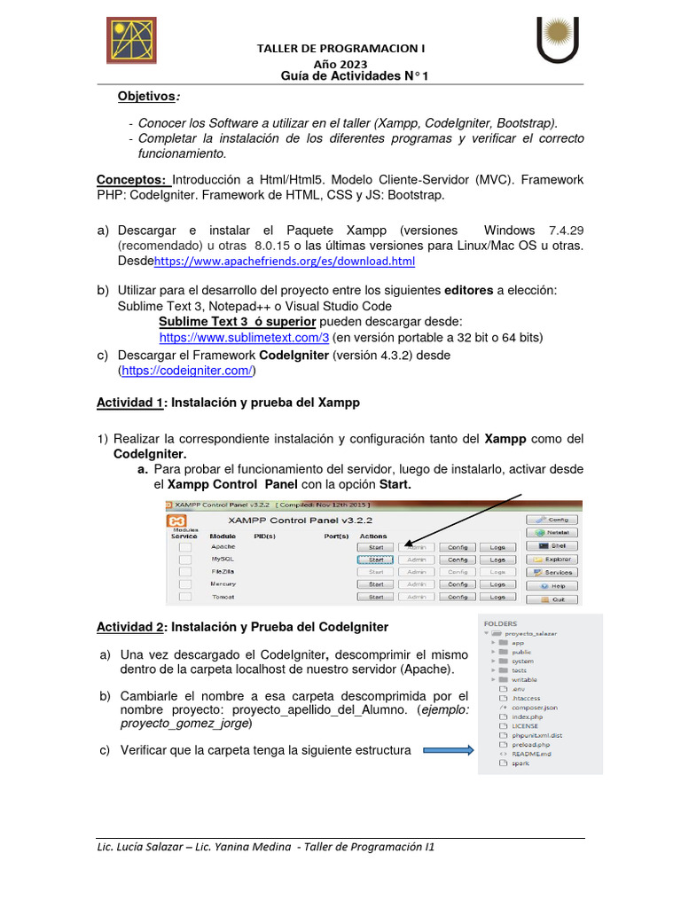 Guía de Actividades #1 - 2023 | PDF | Bootstrap (marco frontal) | HTML