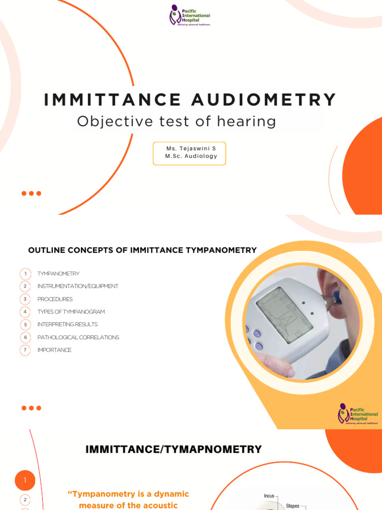 Immittance Audiometry | PDF | Hearing | Audiology