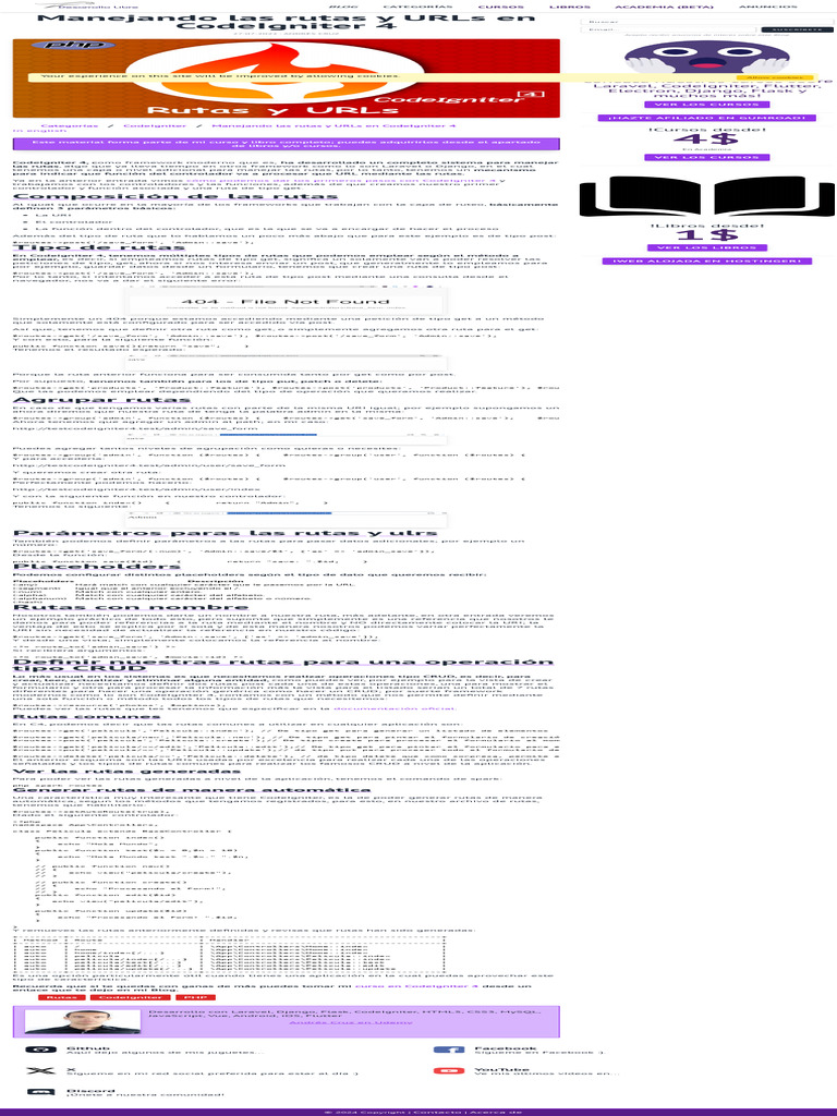 Manejando Las Rutas y URLs en CodeIgniter 4 - Desarrollolibre | PDF ...