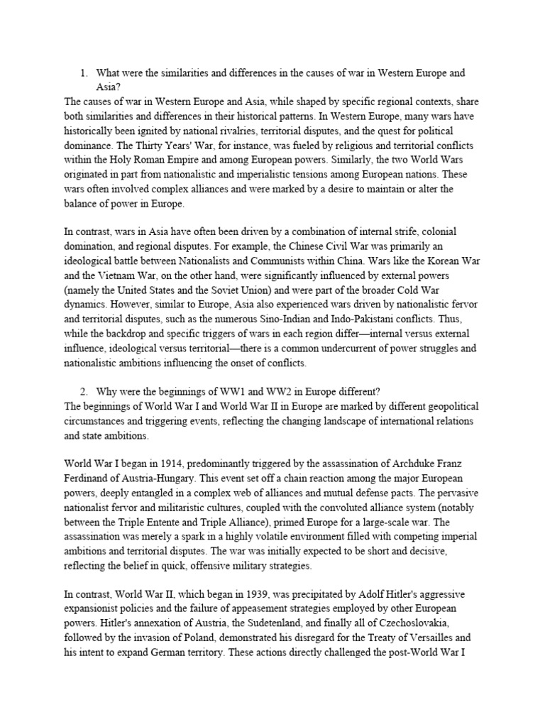 AP World History HW 04 - 21 | PDF | Kuomintang | World War II