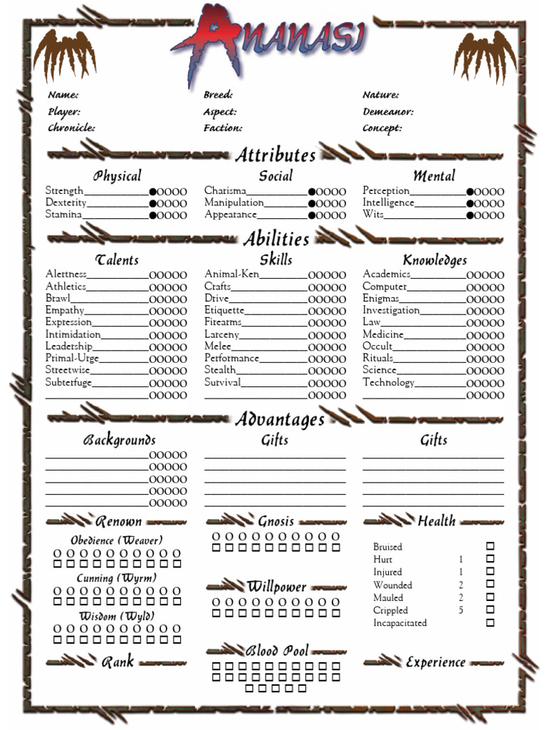 W20 4-Page ChangingBreeds Ananasi Interactive | PDF | Role Playing ...