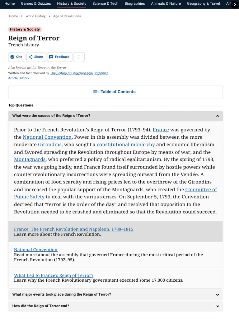 Reign of Terror | PDF | Reign Of Terror | French Revolution