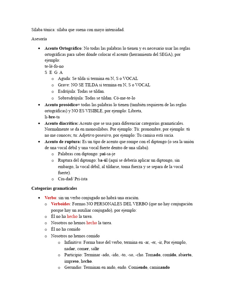 Reglas de Acentuación y Gramática Española | PDF | Morfología ...