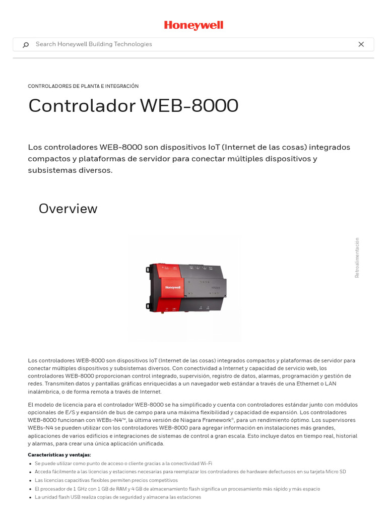 Controlador WEB-8000 _ Controladores de planta _ Controles de ...