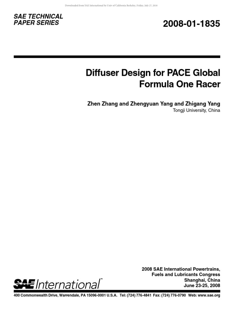 Zhang et al. - 2008 - Diffuser Design for PACE Global Formula One Racer ...
