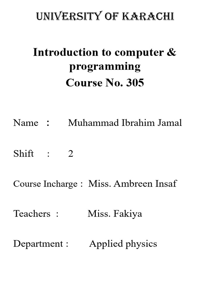 Ibrahim Final Lab Report.1 | PDF | Computer Programming | Computing