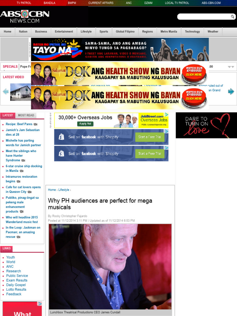 Why PH Audiences Are Perfect For Mega Musicals - ABS-CBN News | PDF