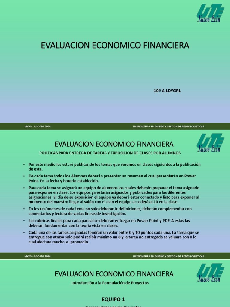 Clases Evaluacion Economica Financiera 19LDG-1-I-10A | PDF | Evaluación | Mercado (economía)