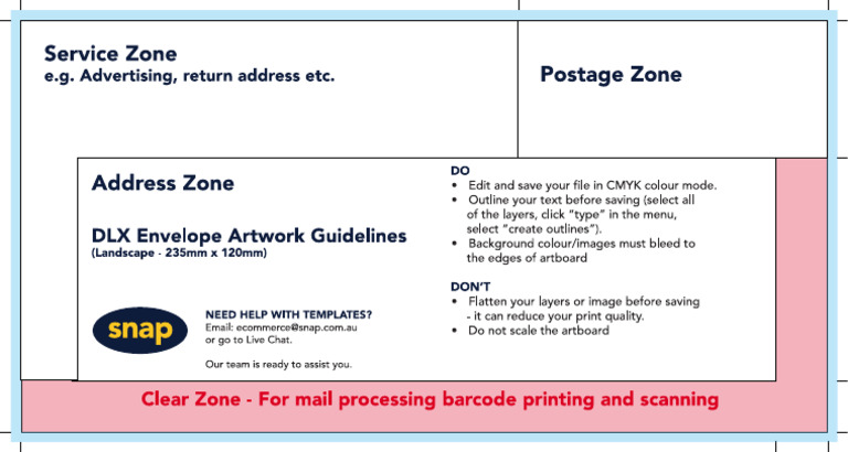 Envelope DLX 235x120mm Template | PDF