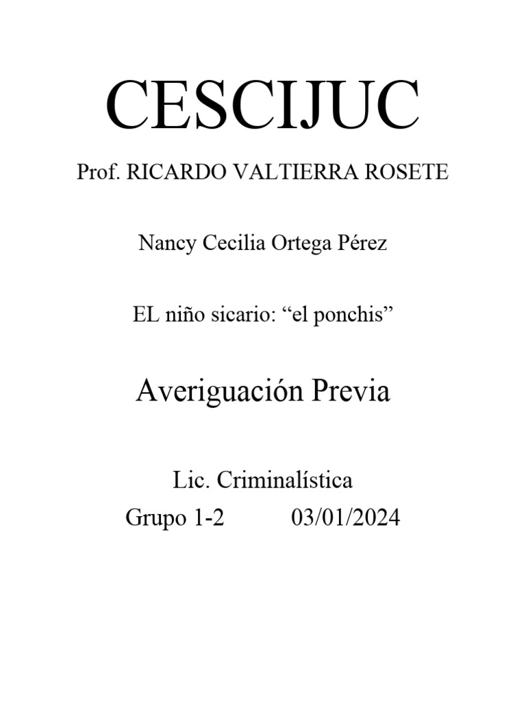 El Ponchis: Historia del Niño Sicario | PDF | Cartel de Sinaloa