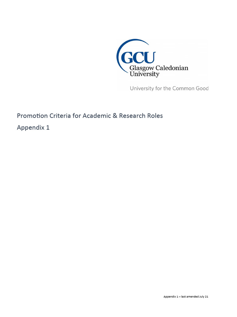 Academic Promotion Criteria Overview | PDF | Mentorship | Experience
