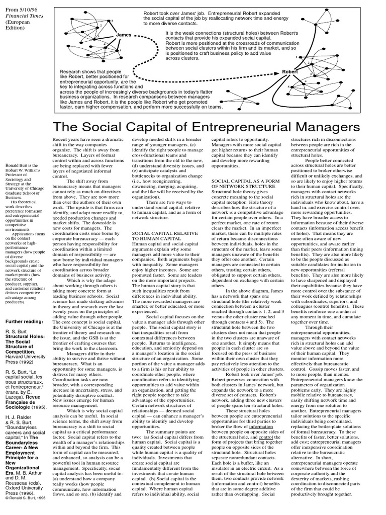Structural Holes and Social Capital | PDF | Social Capital | Market ...