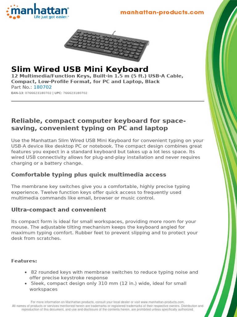 Datasheet English | PDF | Computer Keyboard | Usb
