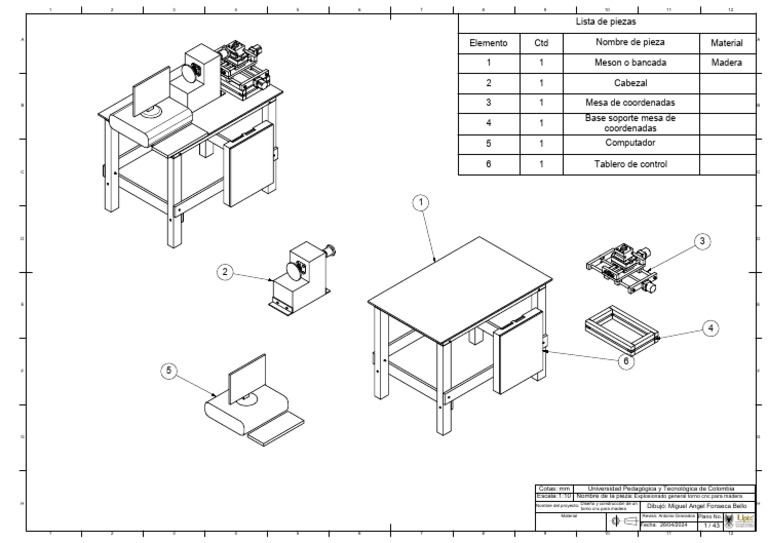 1-Explosionado ensamble completo torno cnc | PDF