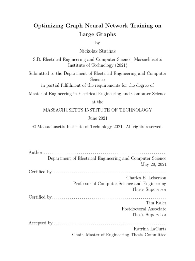 Thesis 2021 Optimizaiton GNN Stathas Nistath Meng Eecs 2021 Thesis | PDF | Computing ...