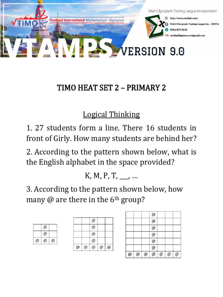 Primary 2 Math Problem Set | PDF | Area | Rectangle