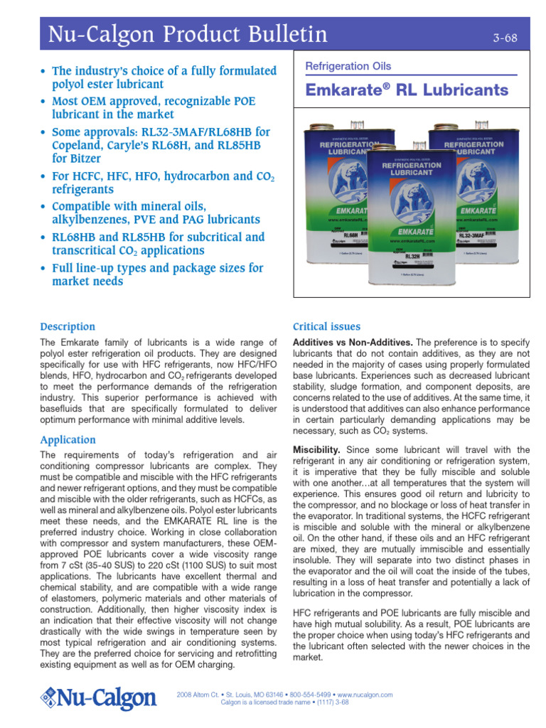 Nucalgon_OEM_approved_oils_09132019 | Download Free PDF | Viscosity ...