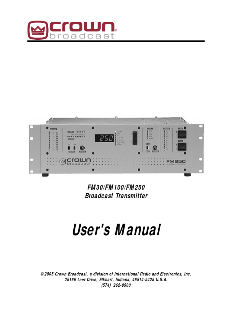 Crown FM Low Power | PDF | Transmitter | Amplifier