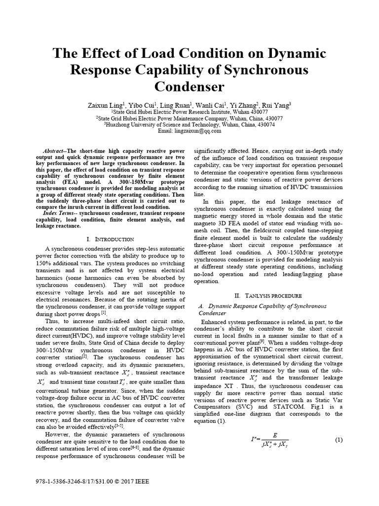 The Effect of Load Condition On Dynamic Response Capability of ...