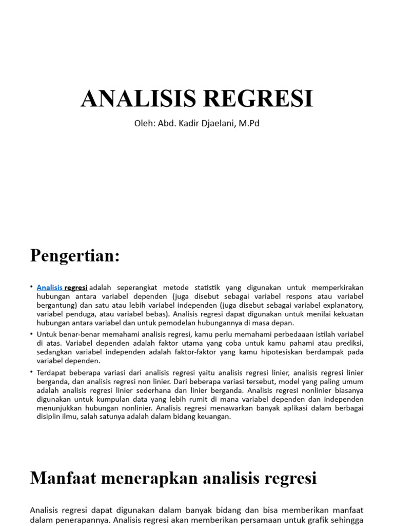 Analisis Regresi | PDF