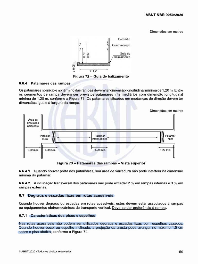 NBR 9050 2020 Escadas | PDF
