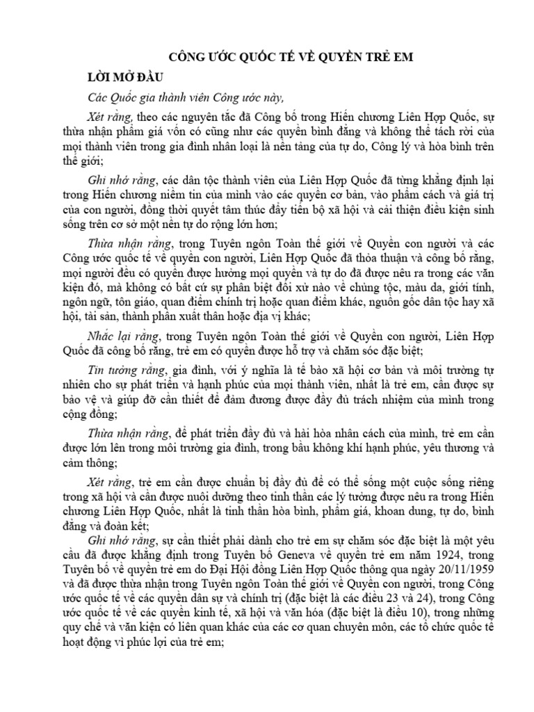 Cong Uoc Quoc Te Ve Quyen Tre em | PDF