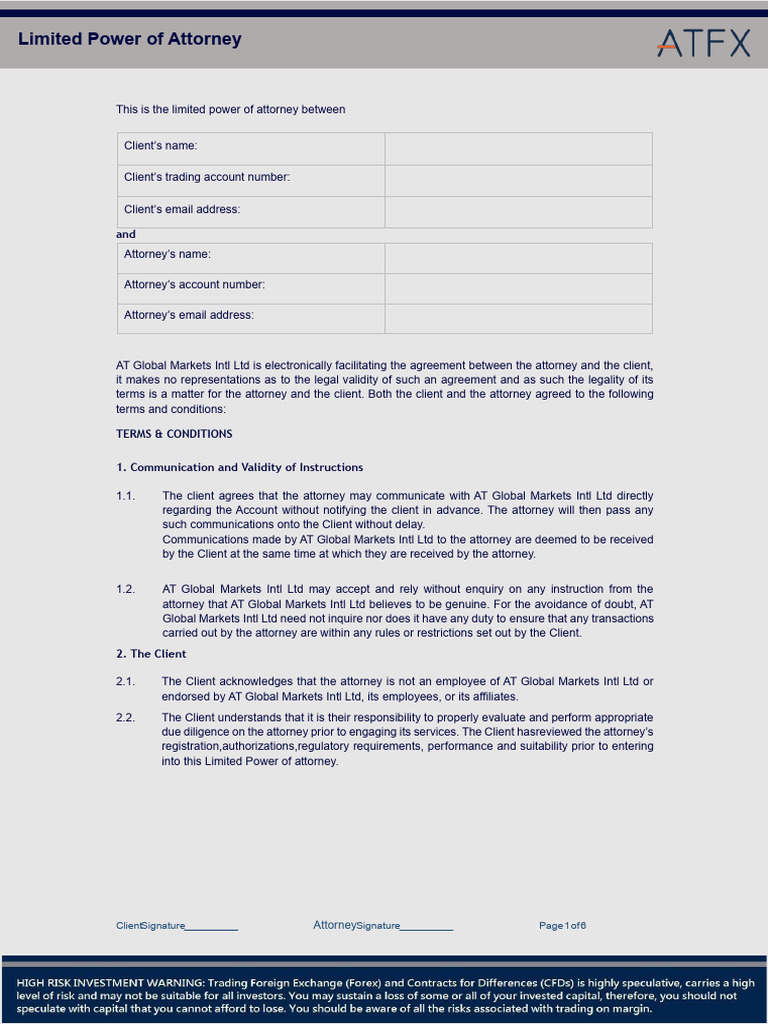 LPOA MAM PAMM Form - Encrypted | PDF | Indemnity | Lawyer