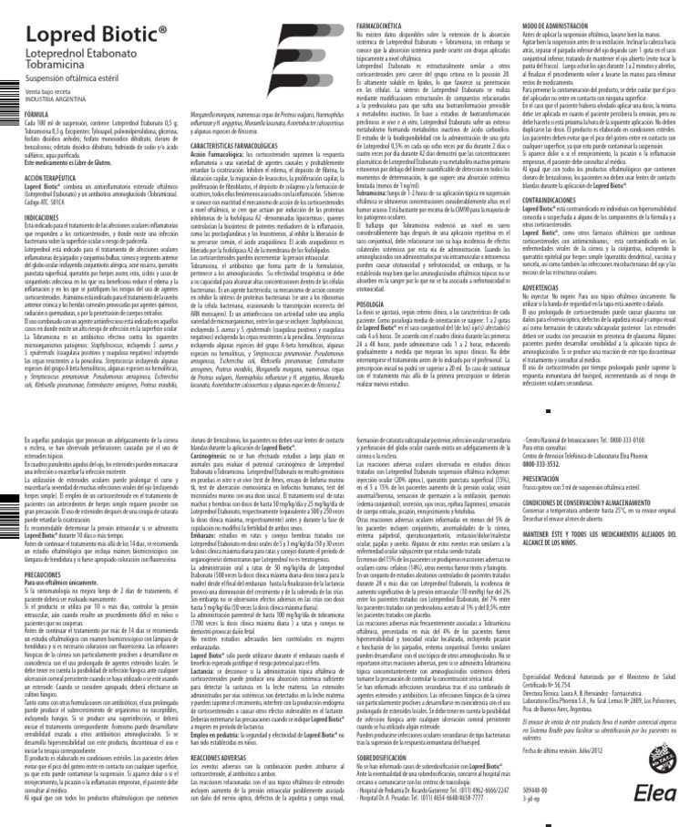Lopred Biotic Prospecto | PDF | Corticosteroides | Penicilina