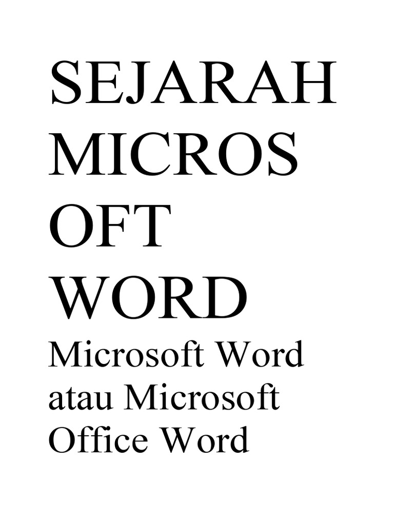 Sejarah Microsoft Word | PDF
