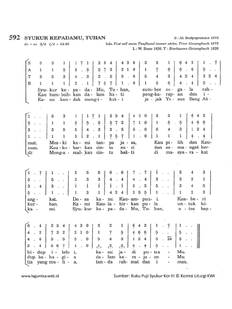 PS 592 Syukur KepadaMu, Tuhan | PDF