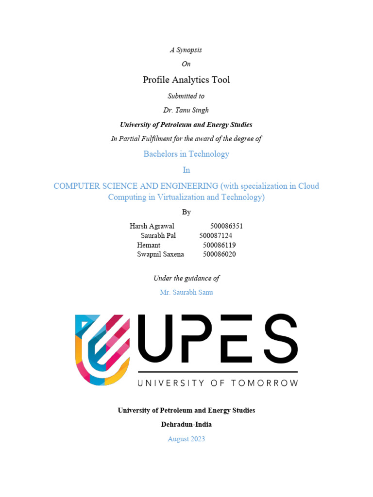 Synopsis Document | PDF | Usability | Computer Programming