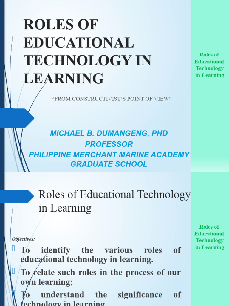 2-Roles of Educational Tech | PDF | Constructivism (Philosophy Of Education) | Learning