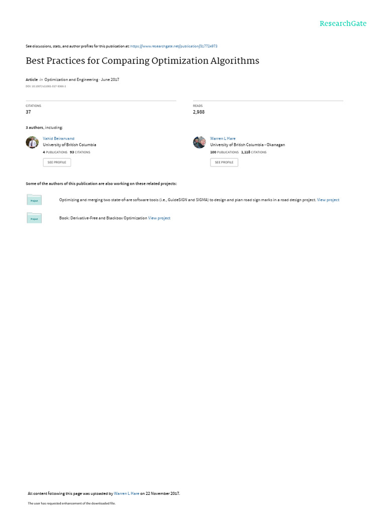 Optimization Algorithm Comparison Guide | PDF | Mathematical Optimization | Program Optimization