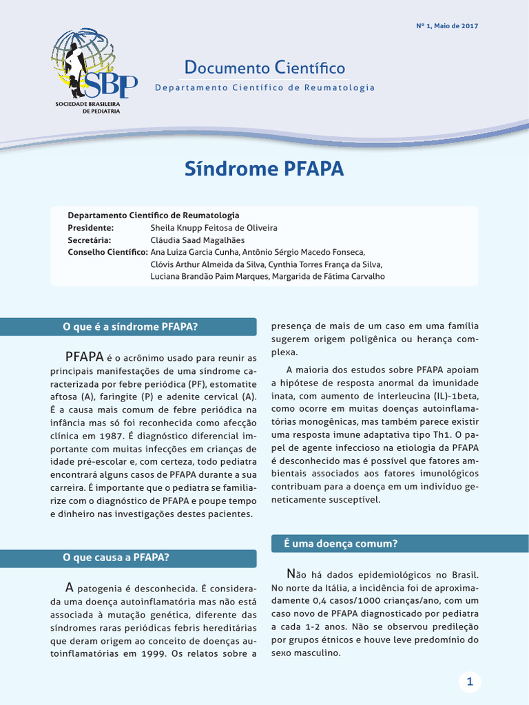 Entendendo a Síndrome PFAPA na Infância | PDF | Remédio ...