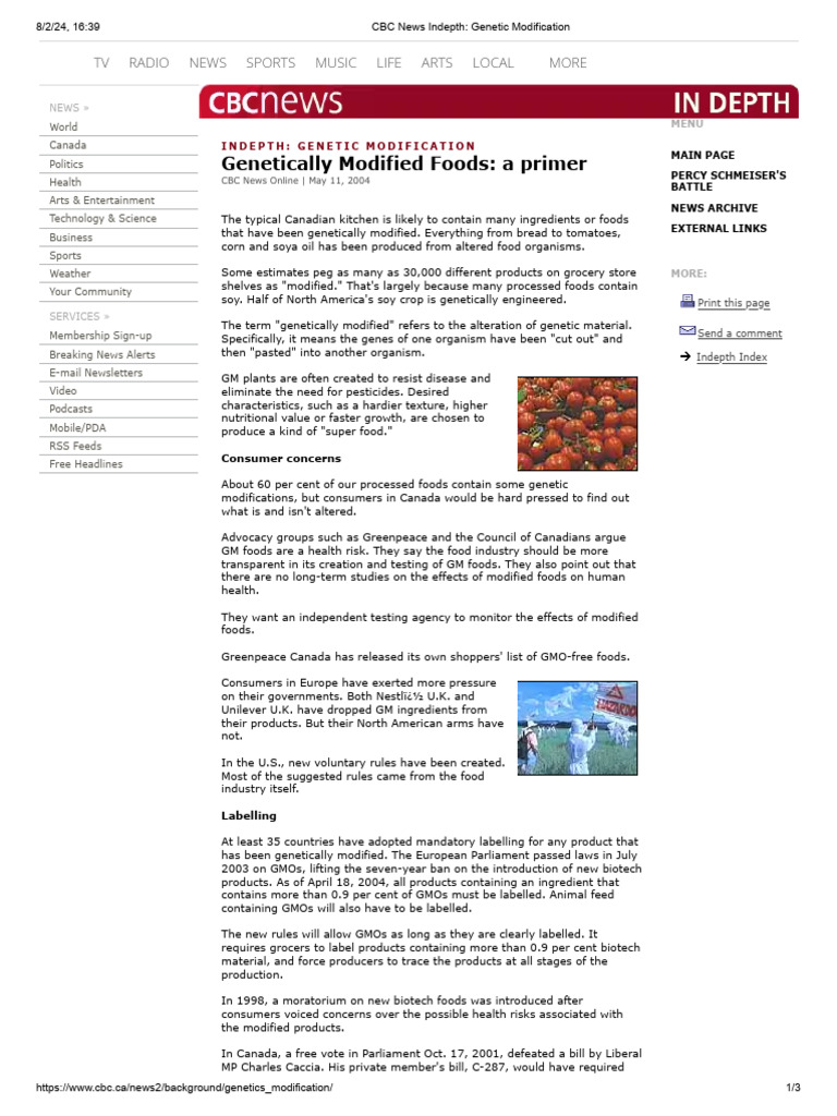 Genetically Modified Foods | PDF | Genetically Modified Food | Genetically Modified Organism