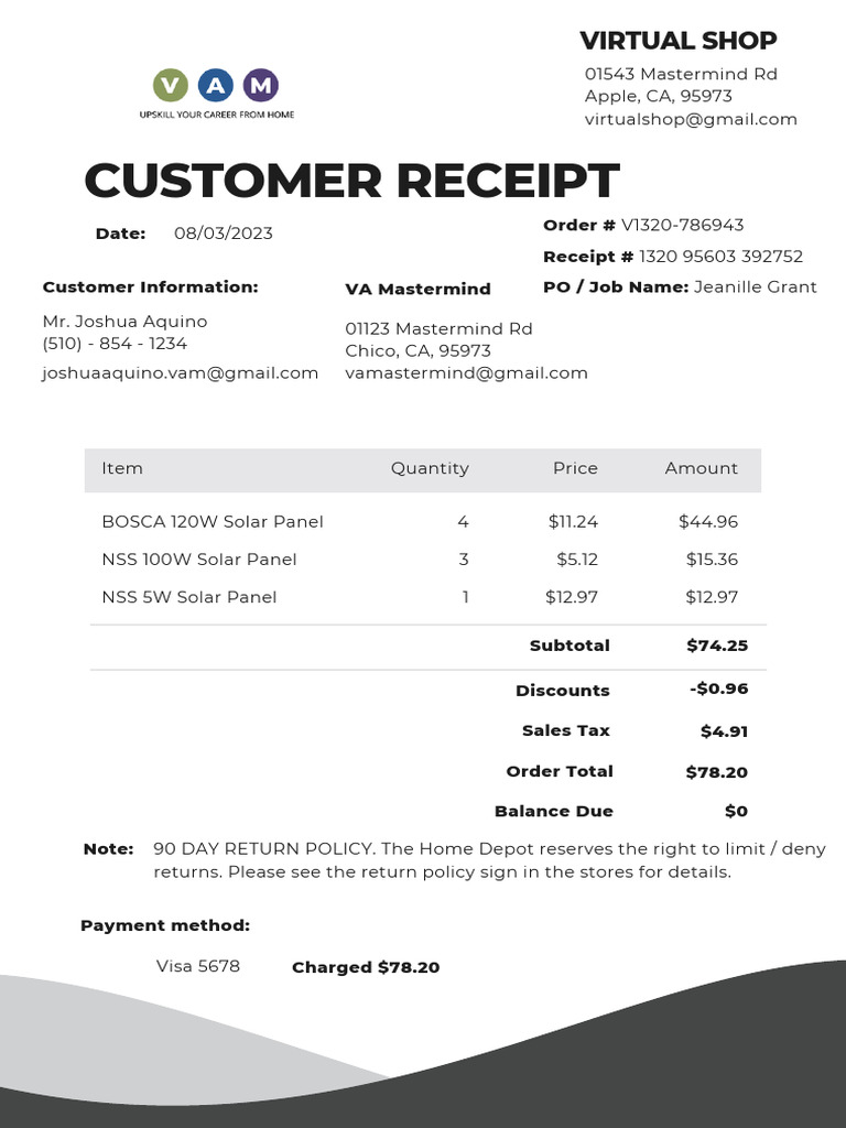 Customer Receipt - Expense | Download Free PDF | Receipt | Prices