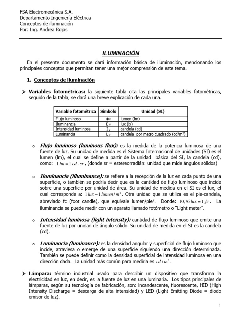 Conceptos de Iluminacion | PDF | Diodo emisor de luz | Encendiendo