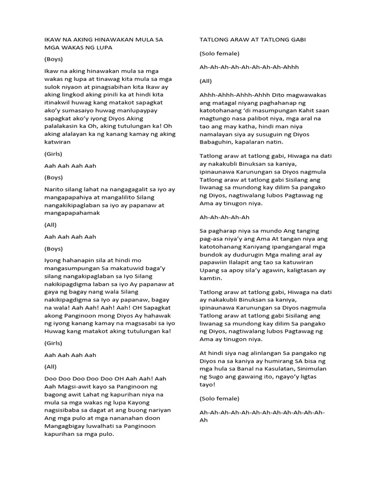 Ikaw Na Aking Hinawakan Mula Sa Mga Wakas NG Lupa - Tatlong Araw at Tatlong Gabi | PDF