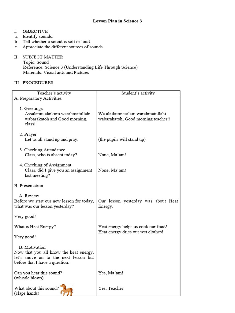 Science 3 Lesson | PDF | Sound