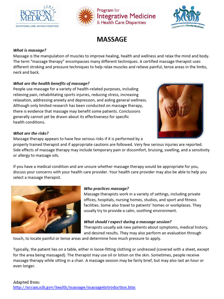What Is Massage 2013 Pdf Massage Psychotherapy