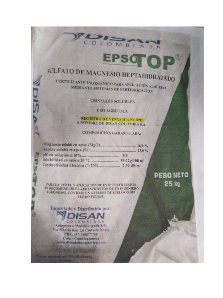 Etiqueta Epsotop | PDF