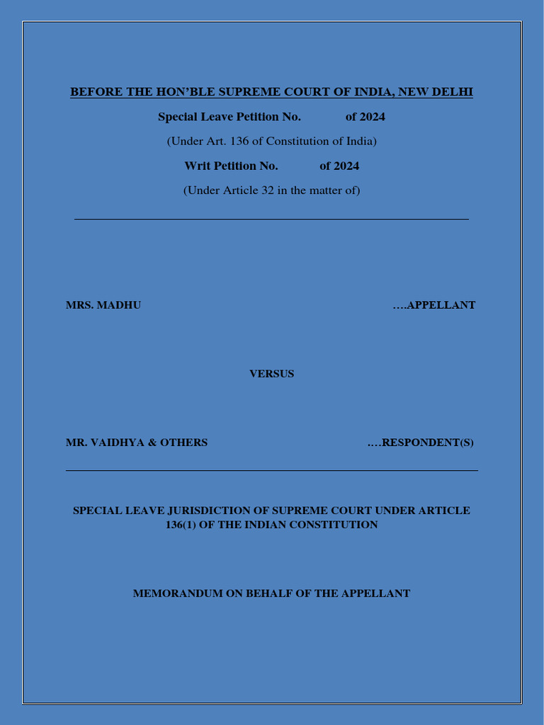 Petitioner Memorial | PDF | Alimony | Adultery