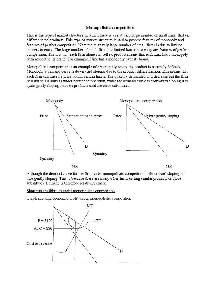 Profit maximization under Monopolistic competition | PDF | Monopoly | Profit (Economics)